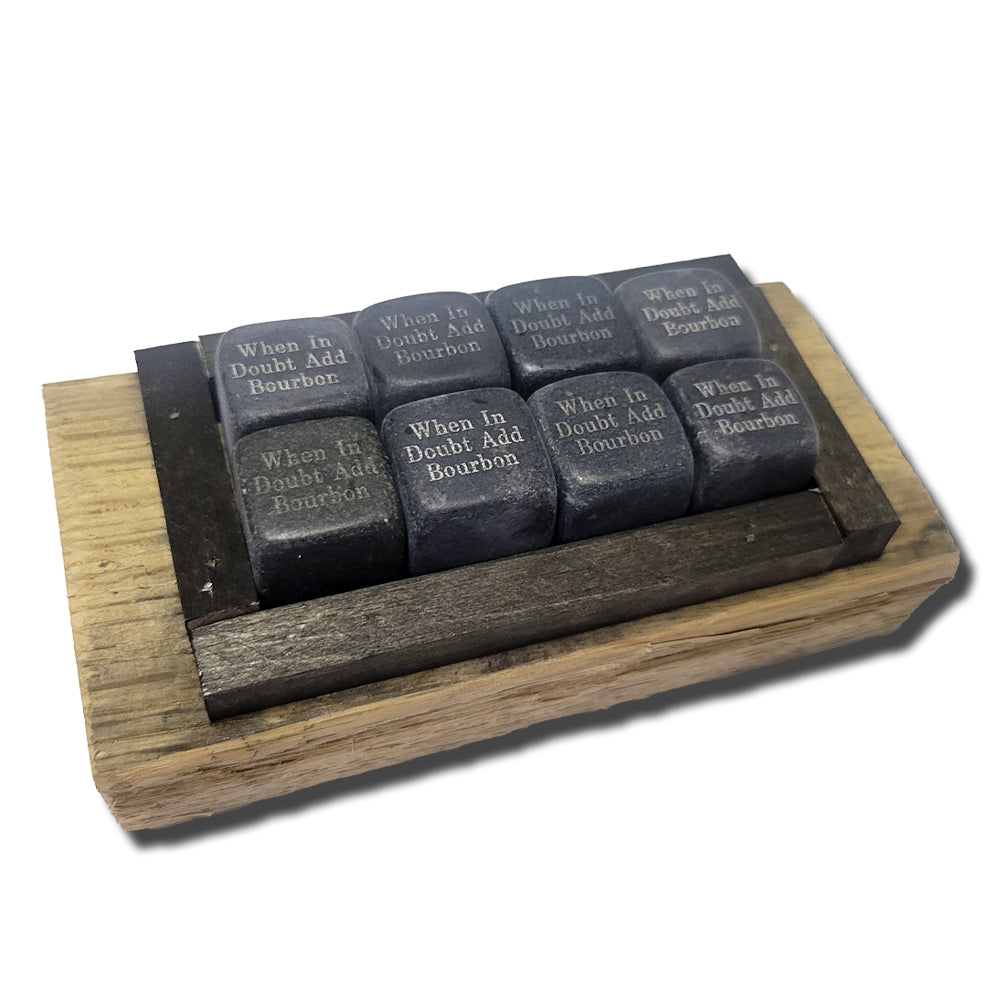 When in Doubt Add Bourbon Whiskey Stones and Stave Set | Layne Wilson