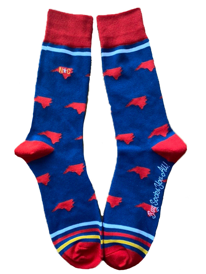 North Carolina Shapes in Flag Colors Men's Socks | Layne Wilson