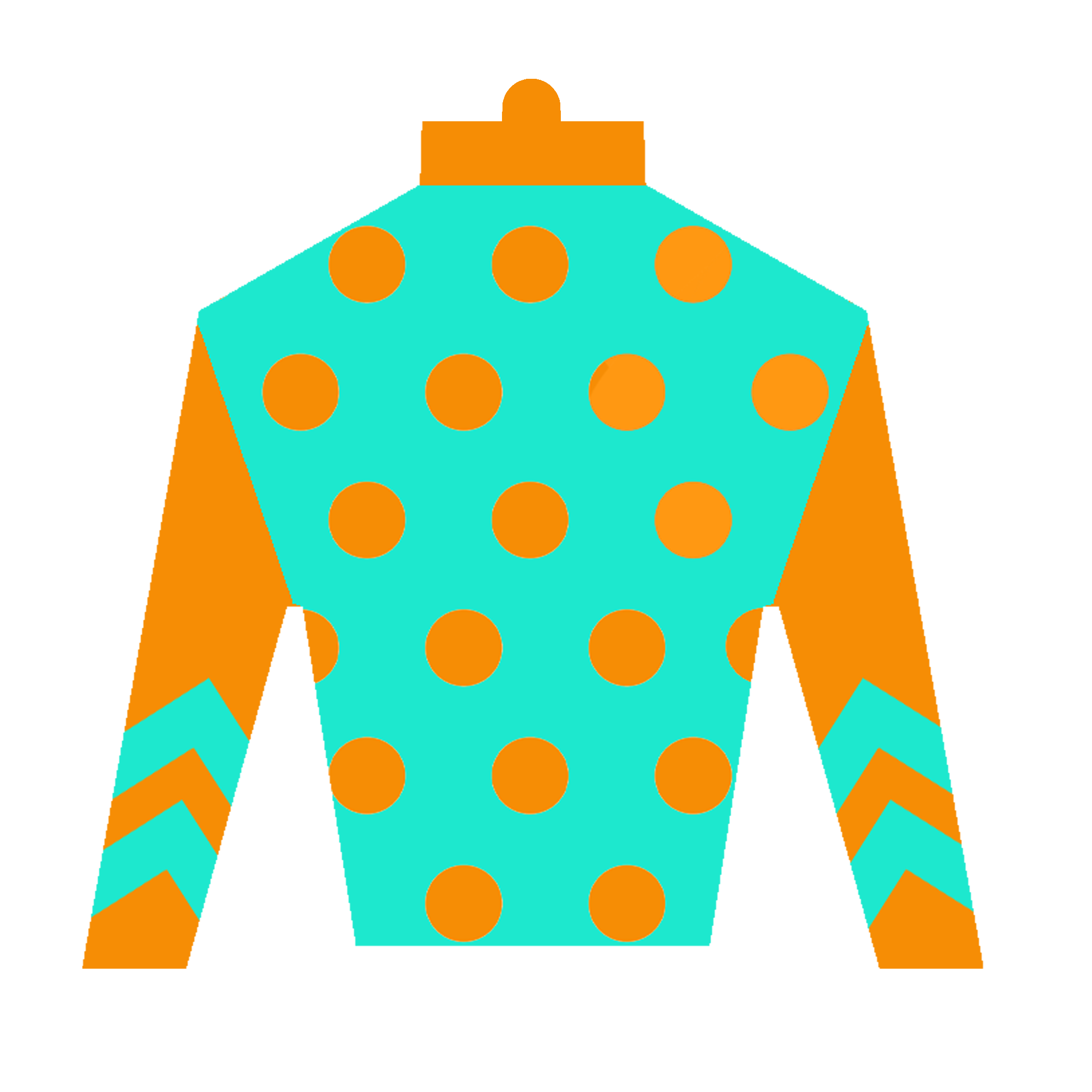 Derby Silk in Orange and Teal Sticker | Layne Wilson