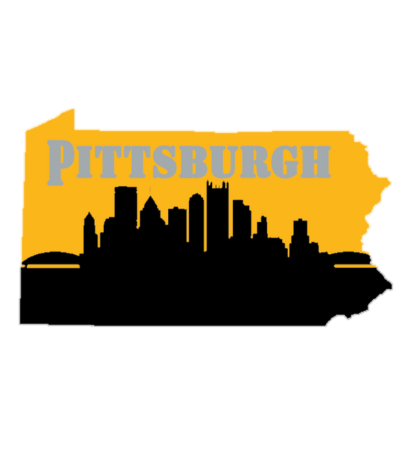 Pennsylvania Shape with Pittsburgh Skyline Wooden Magnet | Layne Wilson