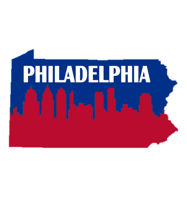 Pennsylvania Shape with Philadelphia Skyline Wooden Magnet | Layne Wilson