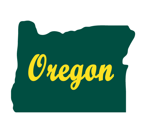 Oregon Shape in Green and Yellow Wooden Magnet | Layne Wilson