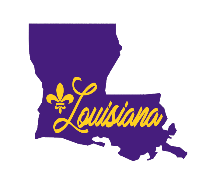 Louisiana State in Yellow and Purple Wooden Magnet | Layne Wilson