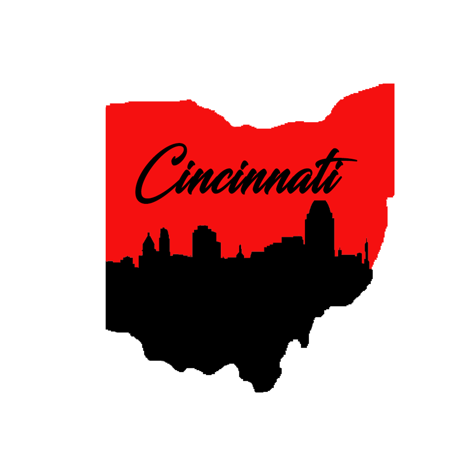 Ohio Shape Cincinnati Skyline Wooden Magnet | Layne Wilson