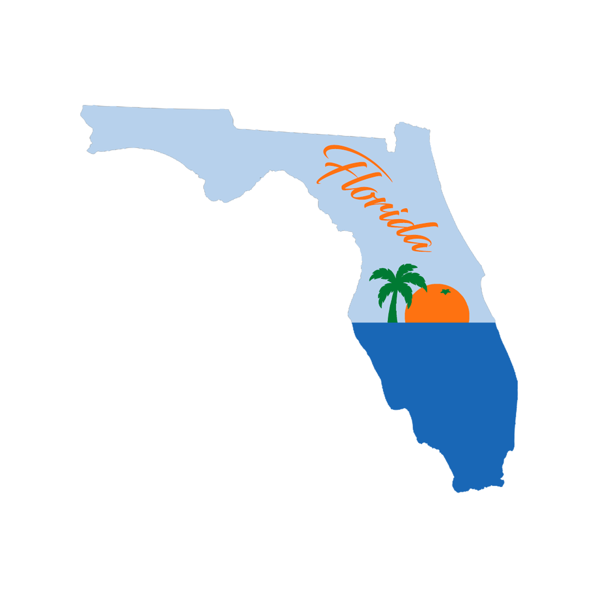 Florida Shape Orange Sunset Wooden Magnet | Layne Wilson