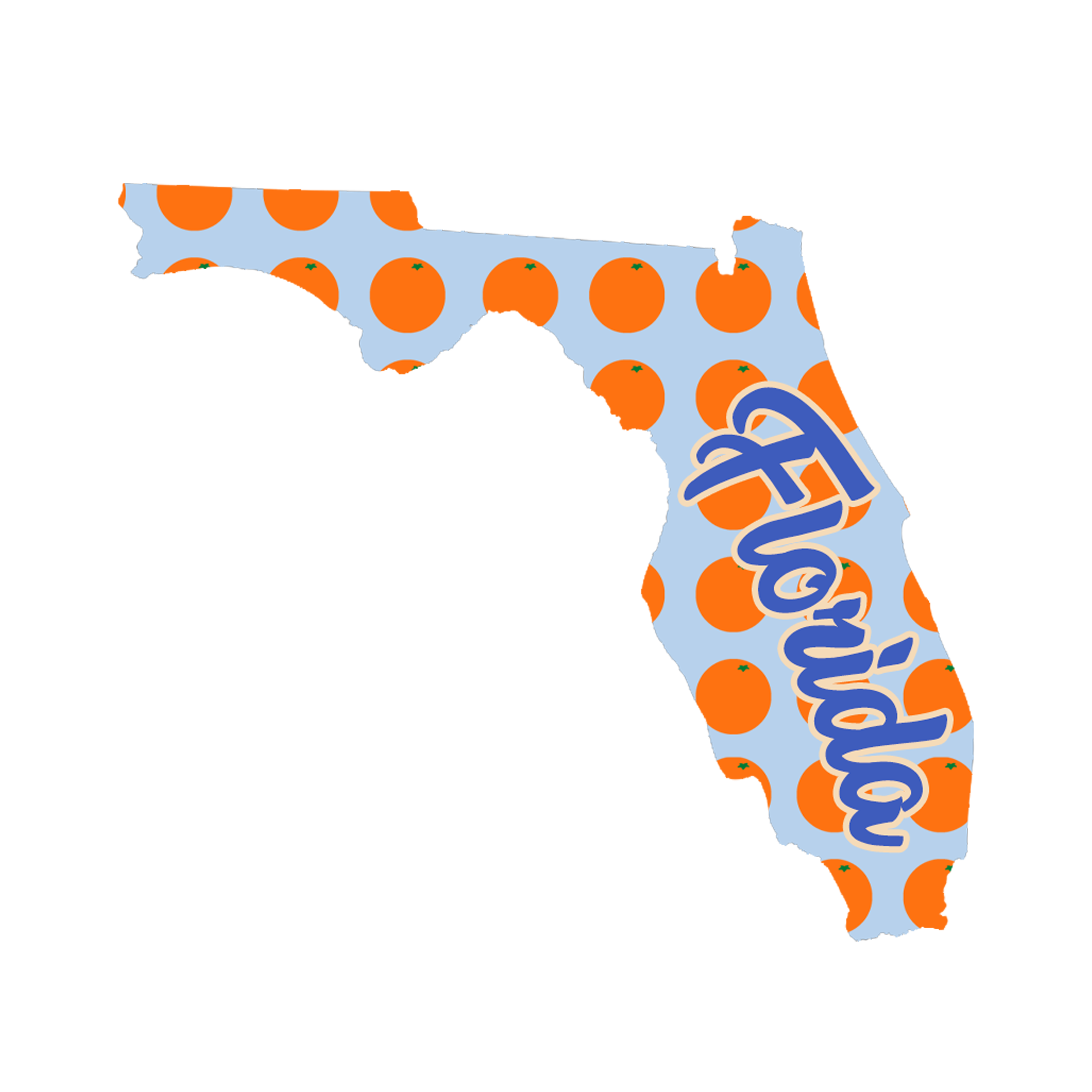 Florida Script with Oranges Wooden Magnet | Layne Wilson