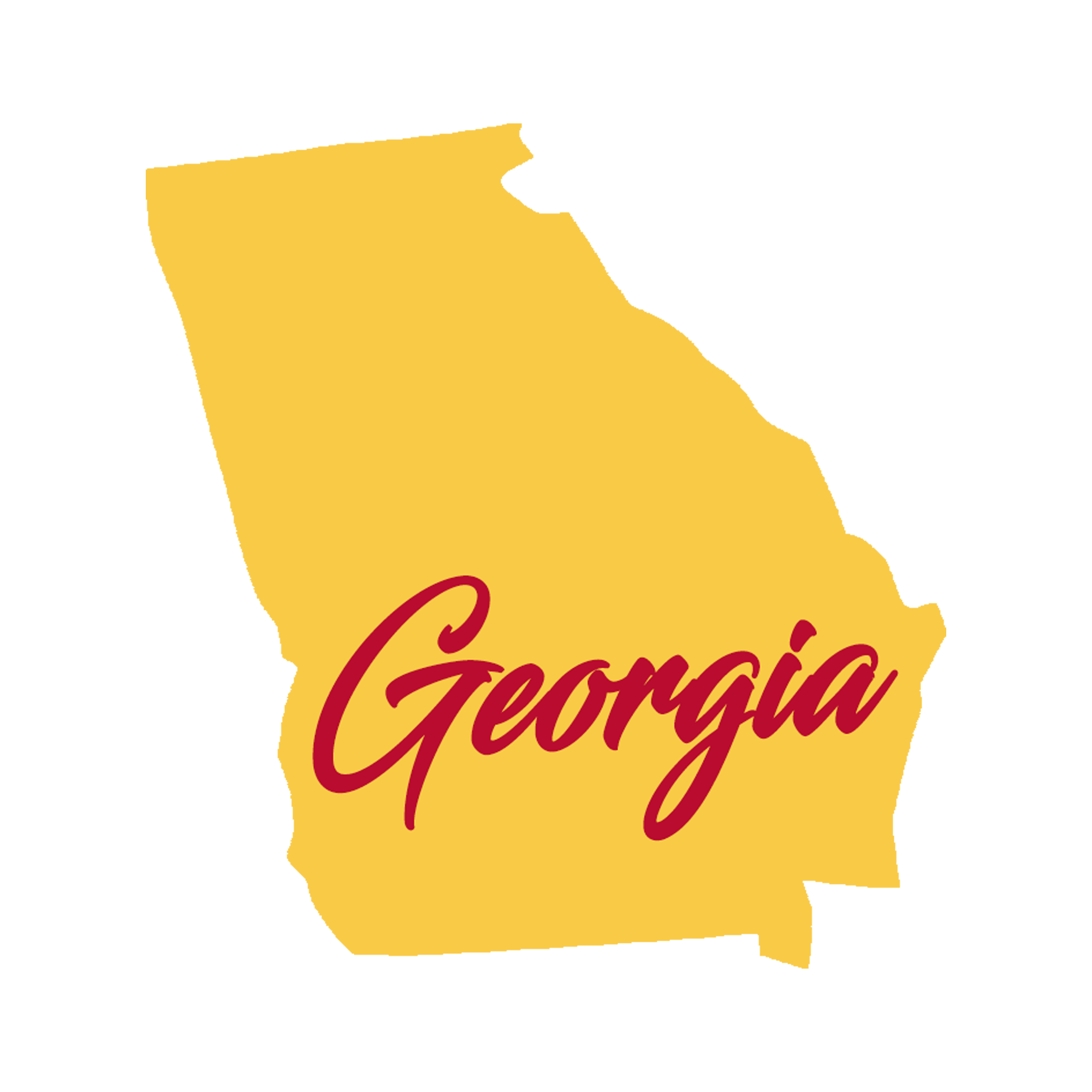 Georgia Script in Gold and Red Wooden Magnet | Layne Wilson