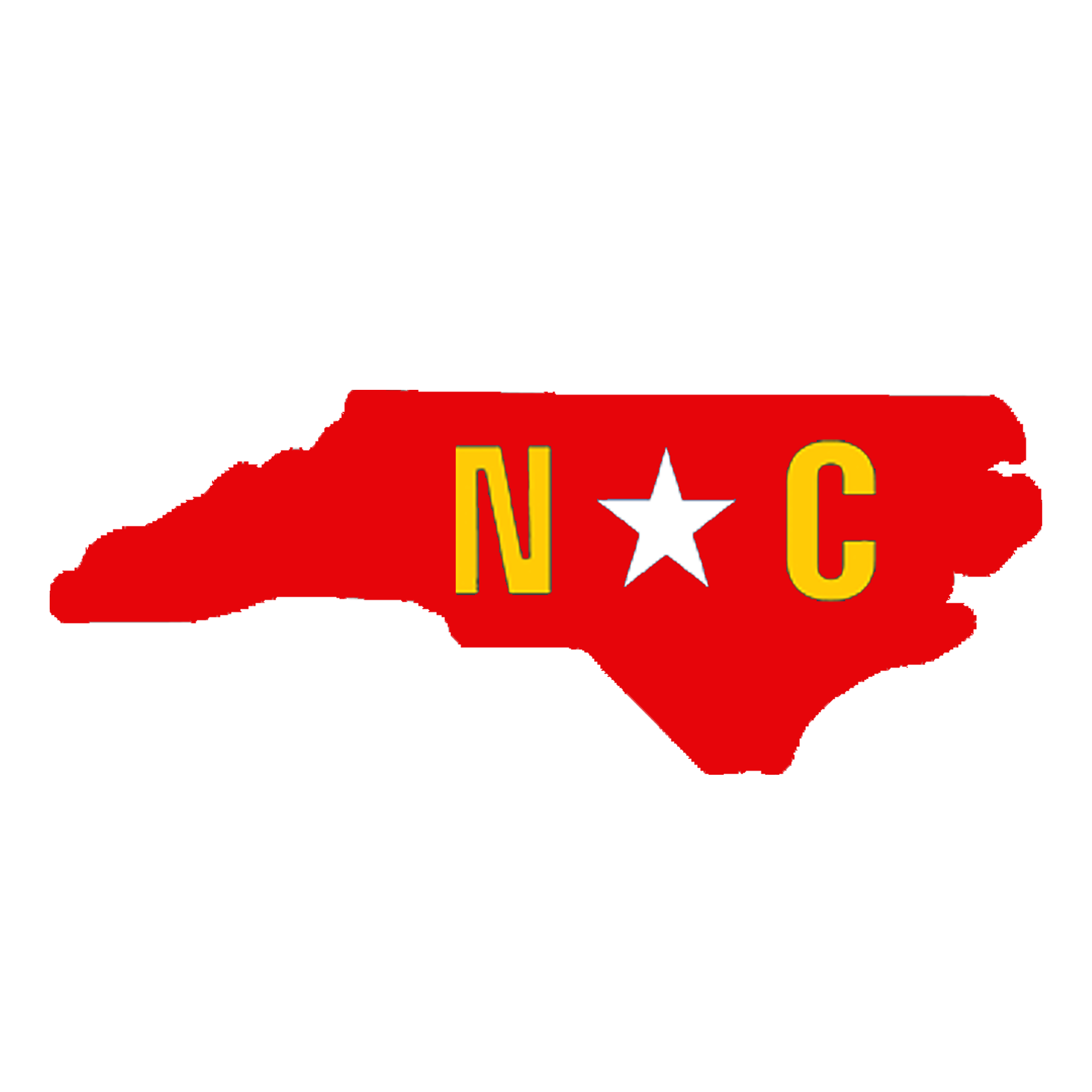 North Carolina Shape in Red and Gold Wooden Magnet | Layne Wilson
